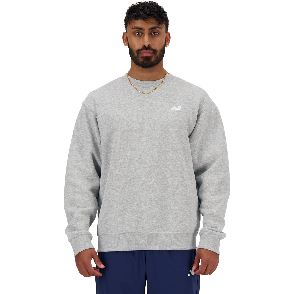 Køb New Balance Small Logo Brushed Crew Sweatshirt Herre ATHLETIC GRE