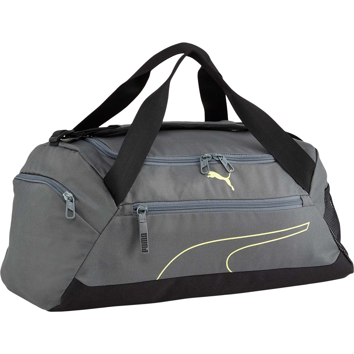 Køb PUMA Fundamentals S Sportbag Mineral Gray-Lime Sheen