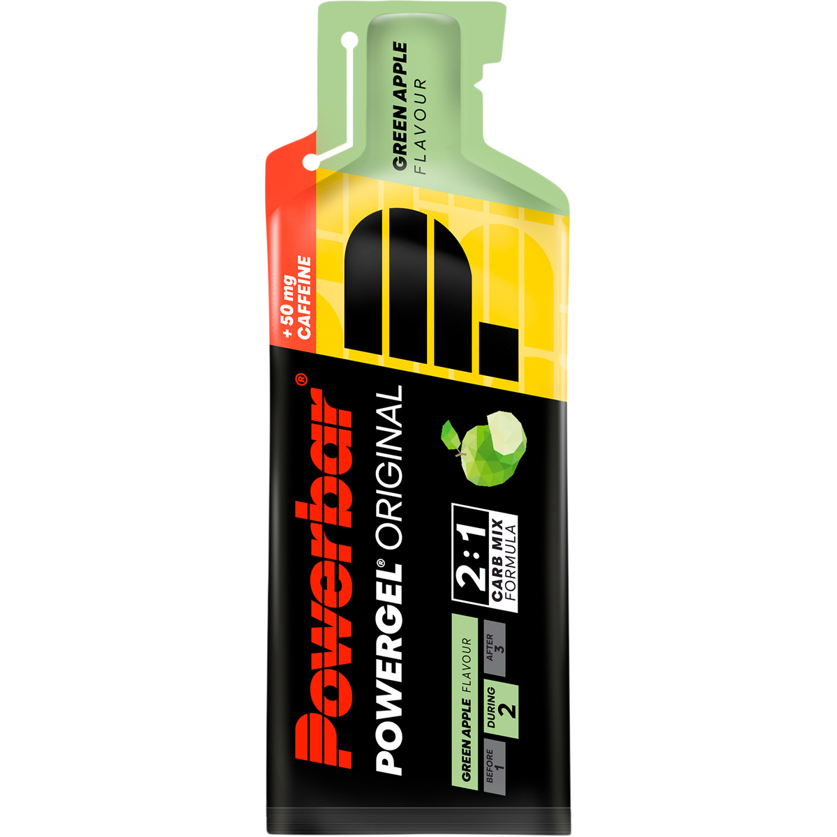 Køb Powerbar PowerGel Black Currant 50 mg Caffeine Energi Gel Green apple