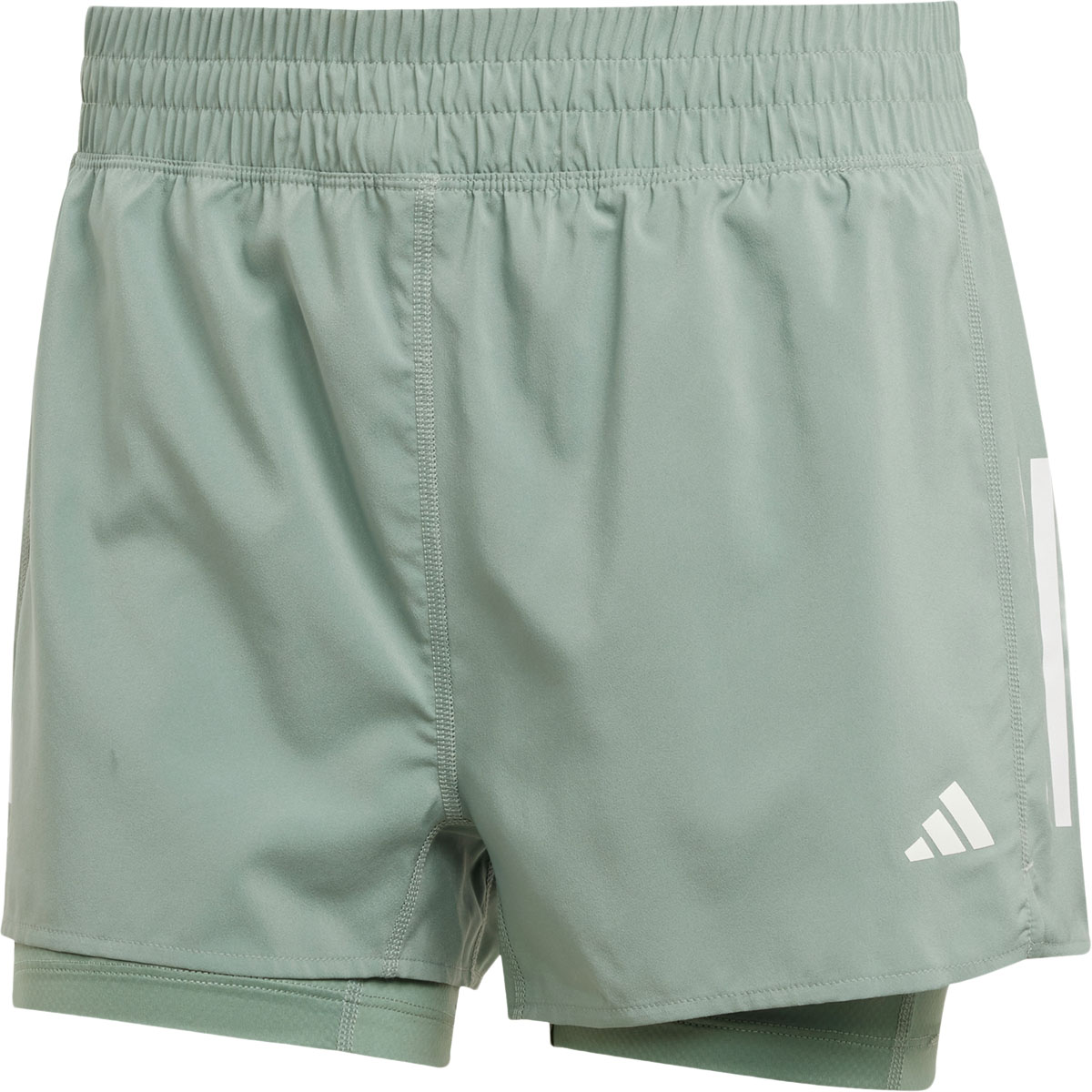 Køb adidas Own The Run B 2in1 Løbeshorts Dame SILGRN/WHITE
