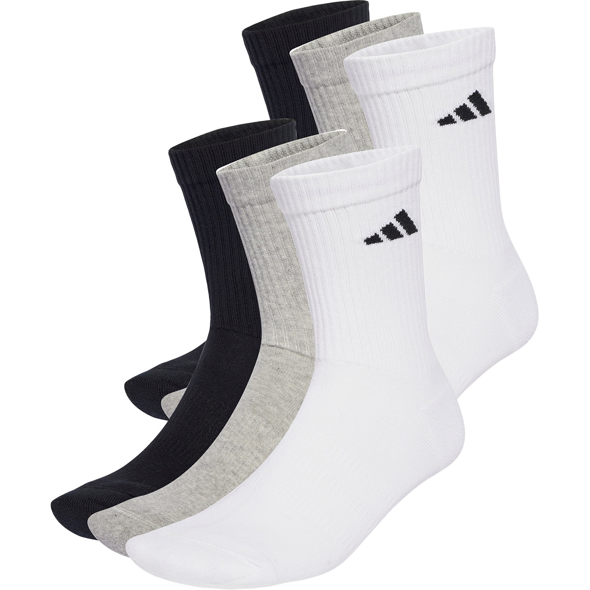 Kjøp adidas Ny logo Crew-sokker 6-pak i White/Grey/Black
