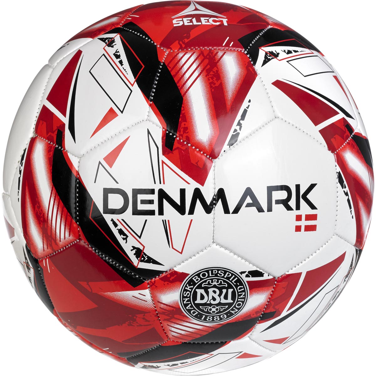 Køb SELECT Flagball Danmark Fotball white/red