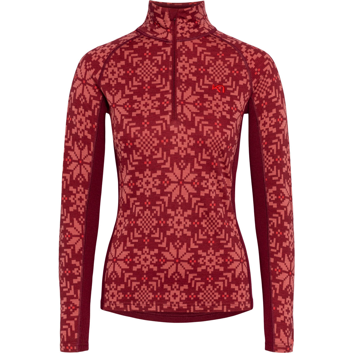 Køb Kari Traa Edith 1/2 Zip Merinould Skiundertrøje Dame ROUGE