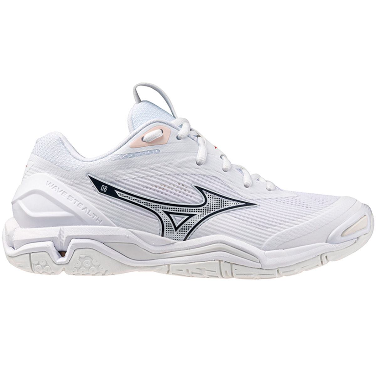 Køb Mizuno Wave Stealth 6 Håndballsko Dame White/Aleutian/Cloud Pink